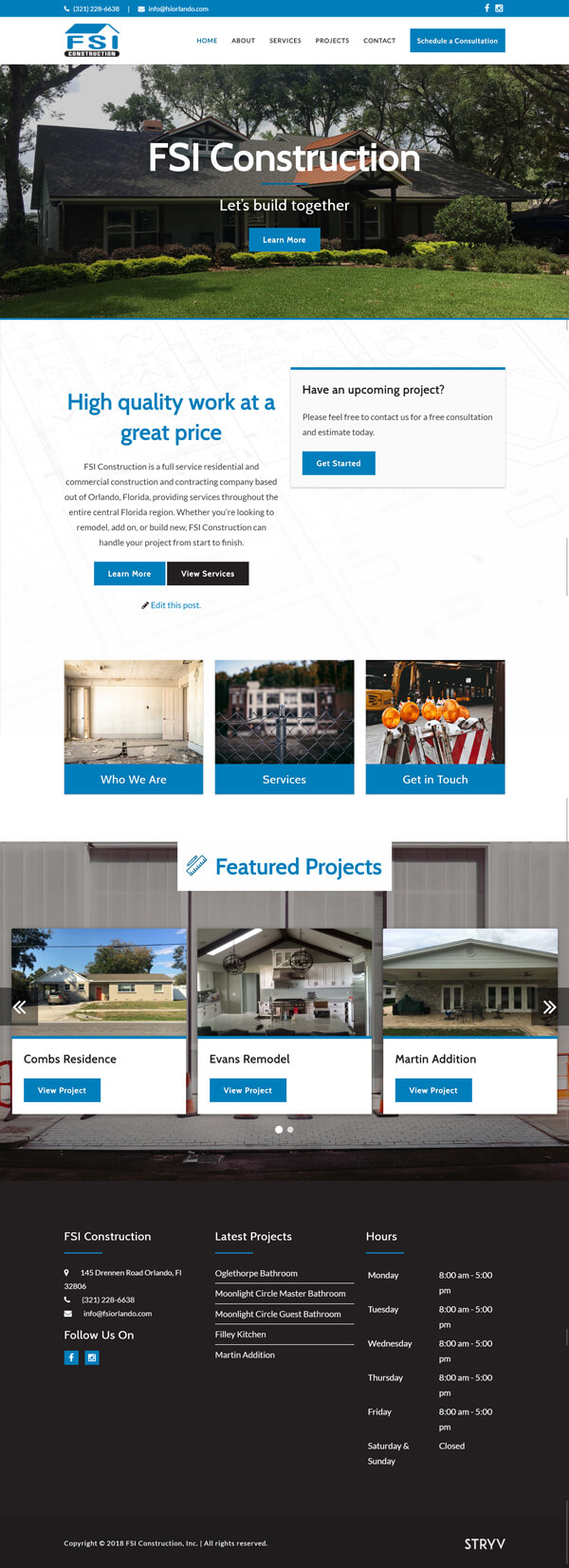 FSI Construction - Project by STRYV Creative